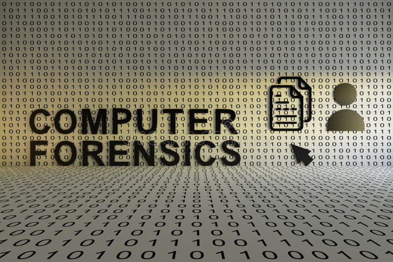 COMPUTER FORENSICS Concept Text Sunlight 3D Stock Illustration ...