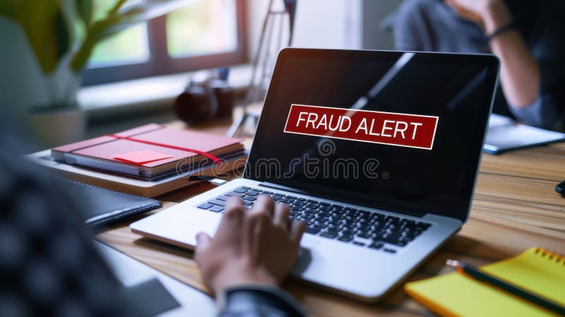 The Computer with Fraud Alert.AI Generated Image Stock Photo - Image of ...