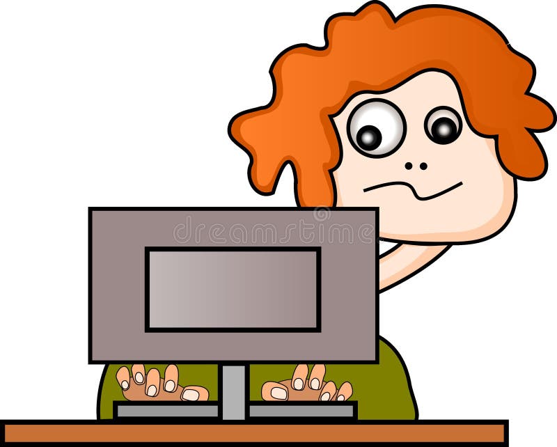 Computer freak stock vector. Illustration of fanatic, bildschirm - 2743797