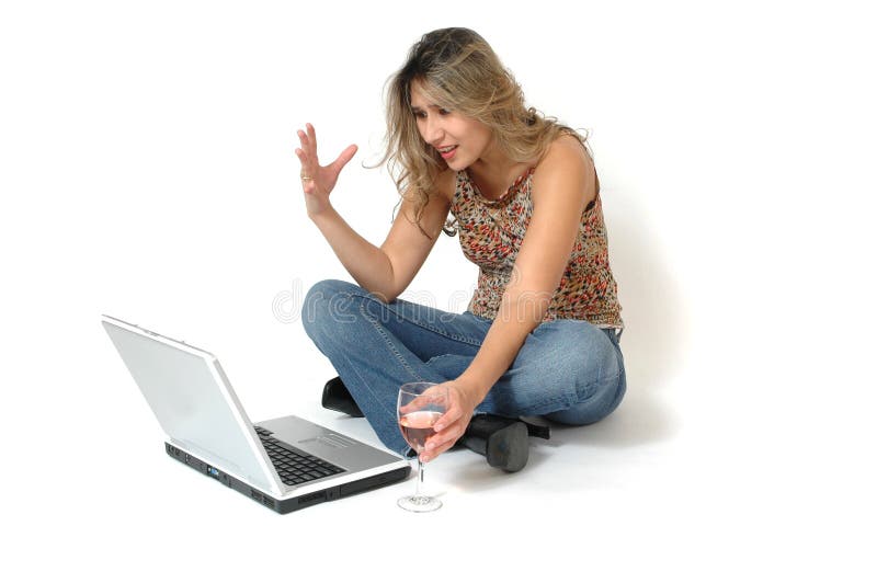 Computer Frustration stock photo. Image of beautiful, browse - 1563048