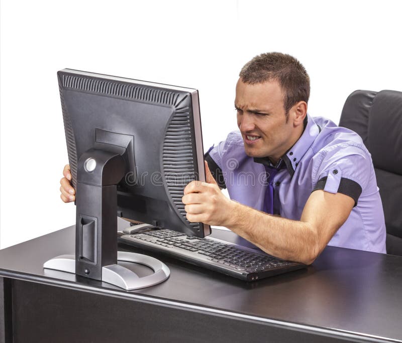 Computer frustration stock image. Image of scientist - 11533859