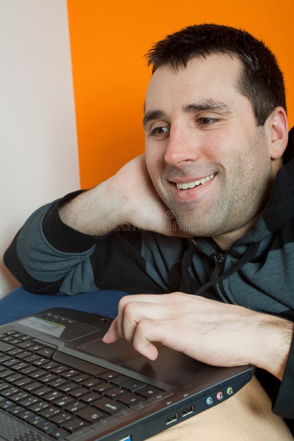 Computer Fun stock image. Image of work, orange, adult - 8772945