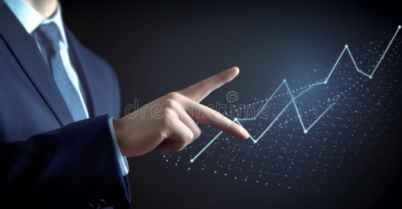 Analysis Graph Hand Virtual Chart Concept Business Cyberspace Network ...