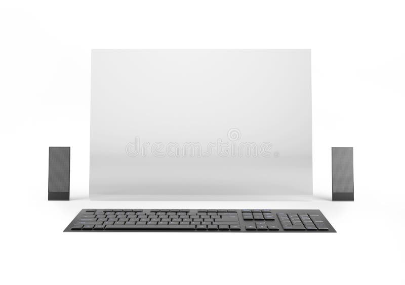 Computer of the Future on White Background Stock Illustration ...