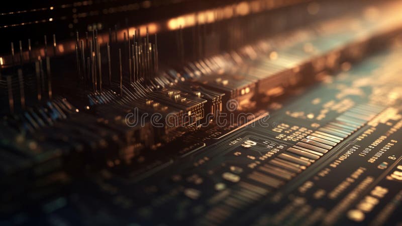 Computer Boards with Microchips Energy Chips and Transistors on High ...