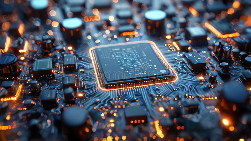 Two Computer Chips with the Flags of the United States and China on ...