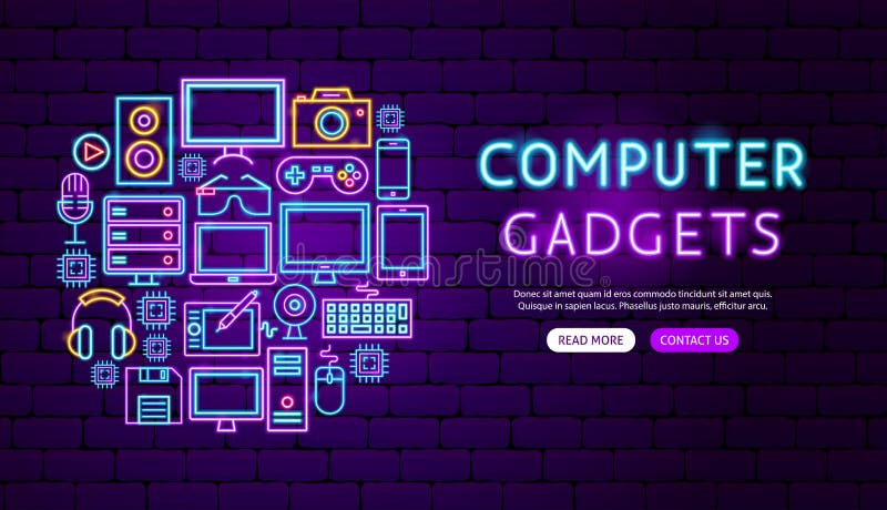 Electronic Device Retro Banner Of Computer Gadget Stock Vector ...