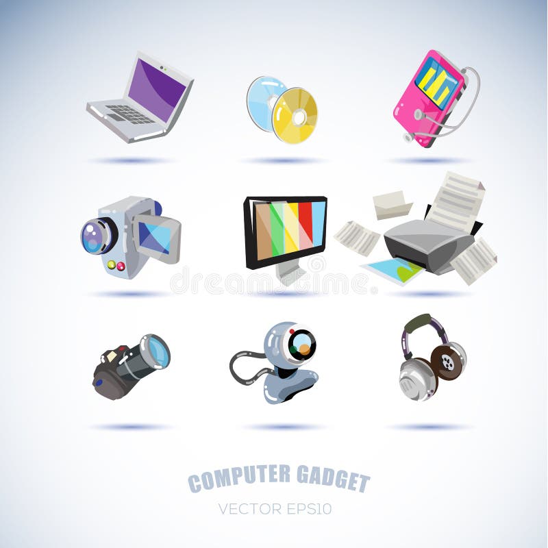 Computer Gadgets. Technology Concept - Stock Illustration ...