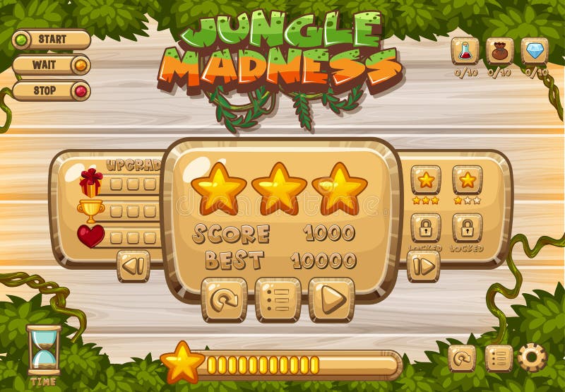 Computer Game Background Design with Green Leaves on Board Stock Vector ...