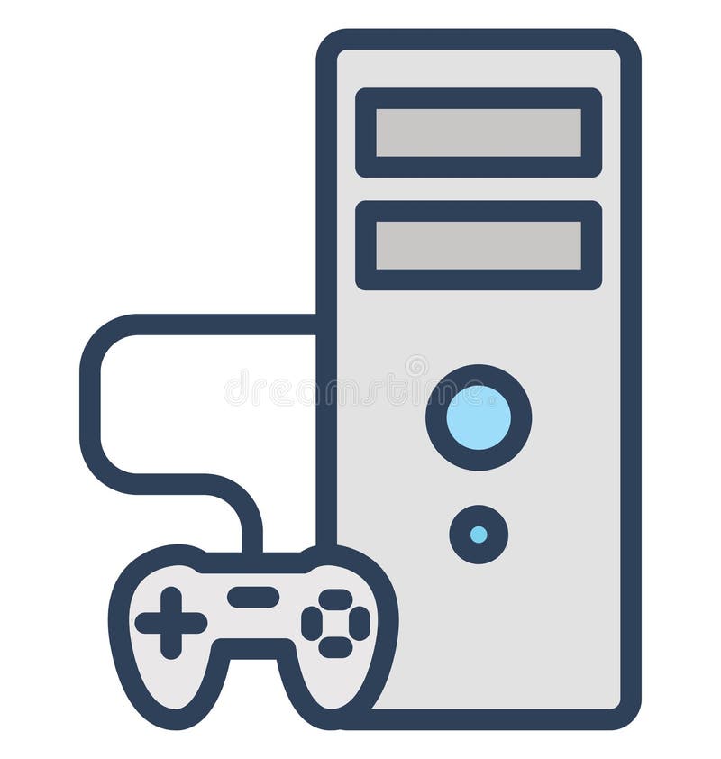 Computer Game, Computer Isolated Vector Icon that Can Be Easily Edited ...