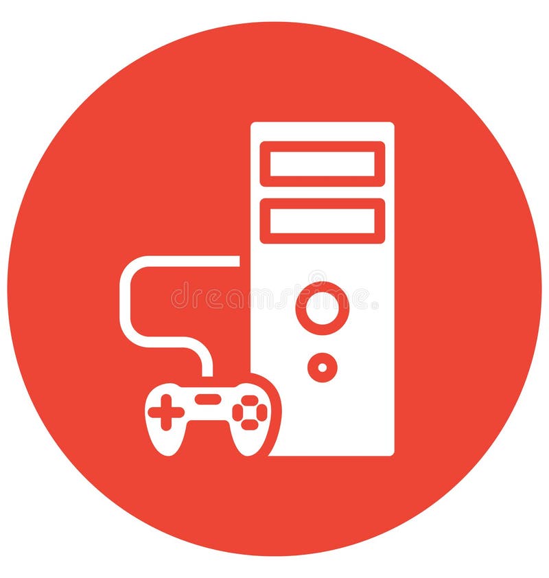 Computer Game, Computer Isolated Vector Icon that Can Be Easily Edited ...