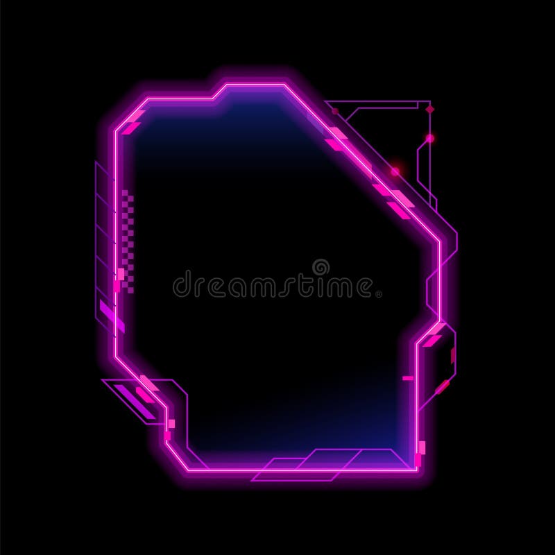 Computer Game Futuristic Neon HUD Design Frame Stock Illustration ...
