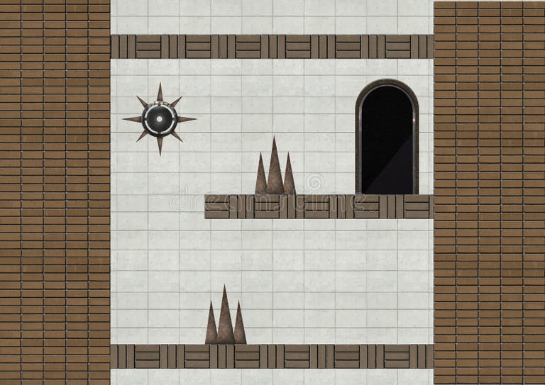 Computer Game Level with Traps Stock Illustration - Illustration of ...