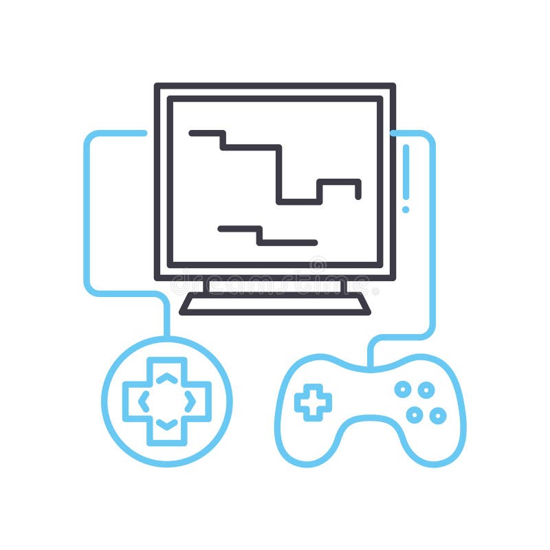 Computer and Game Icons, Signs, Outline Symbols, Concept Linear ...