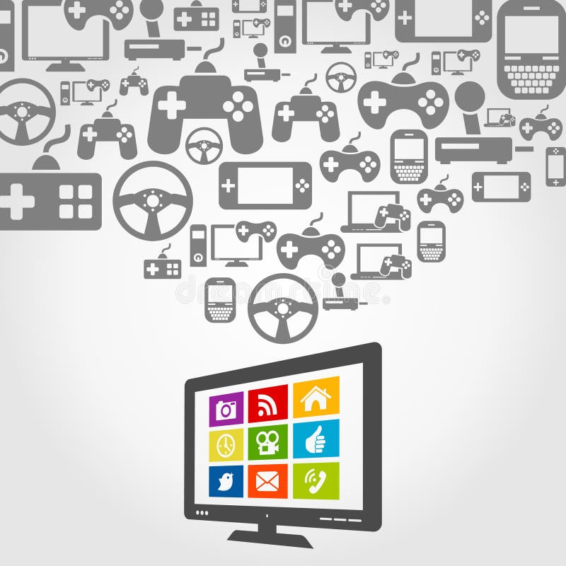 Computer game stock vector. Illustration of television - 36042663