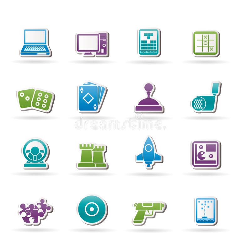 Computer Games Tools and Icons Stock Vector - Illustration of disk ...
