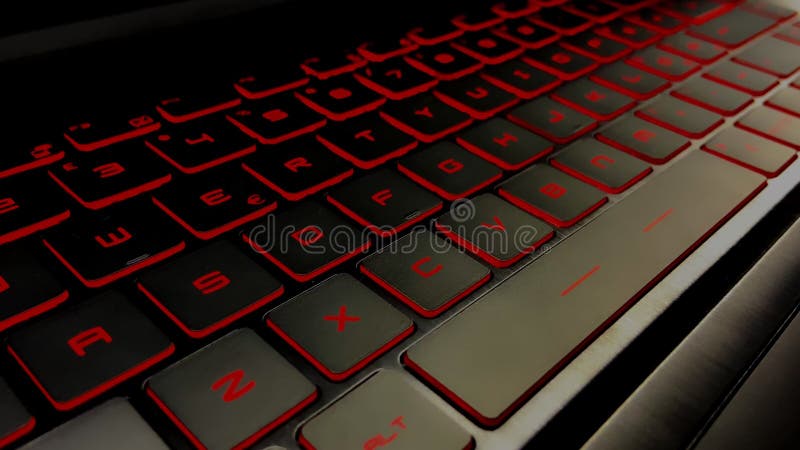 Computer Gaming Keyboard with Red Led Lights Stock Video - Video of ...