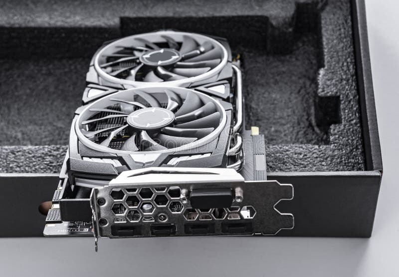 Computer Gaming Powerful Graphic Card On White. Stock Image - Image of ...