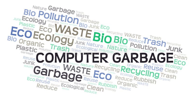 Computer Garbage Word Cloud Stock Illustration - Illustration of bright ...