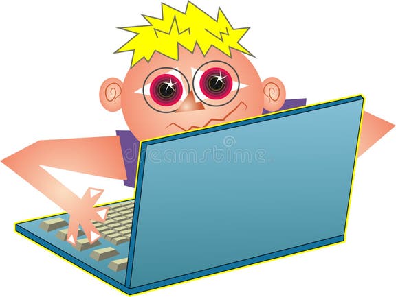 Computer Geek Typing Keyboard Stock Illustrations – 76 Computer Geek ...