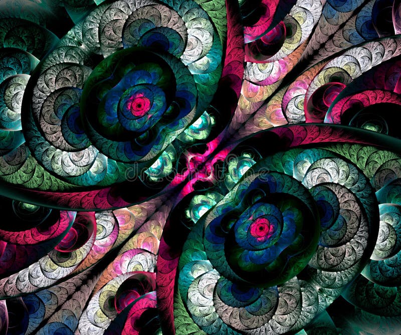 Computer Generated Abstract Colorful Fractal Artwork Stock Illustration ...