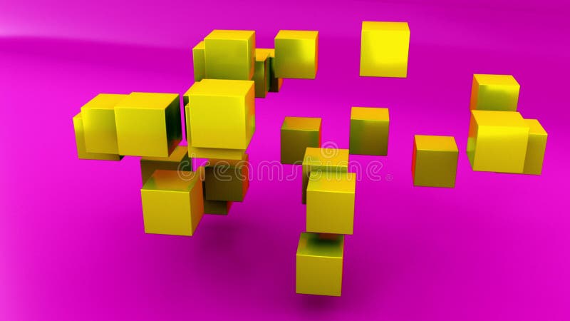 Computer Generated Abstract Geometric Shapes from Cubes. 3d Rendering ...