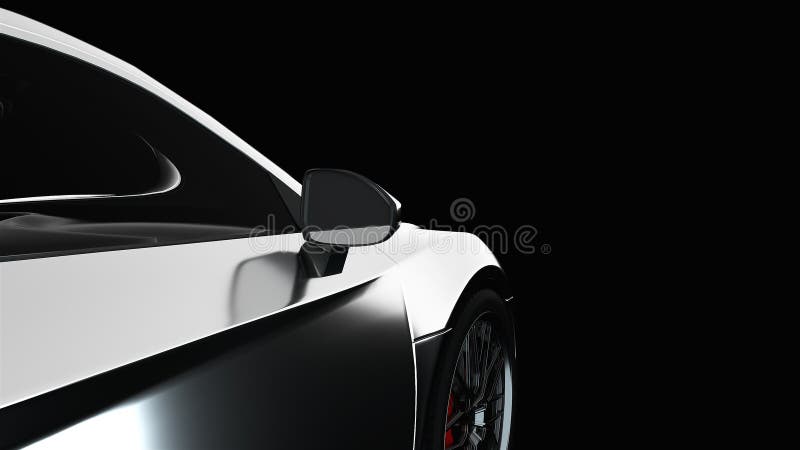 Computer Generated Abstract Headlight of Modern White Car Close-up, 3d ...
