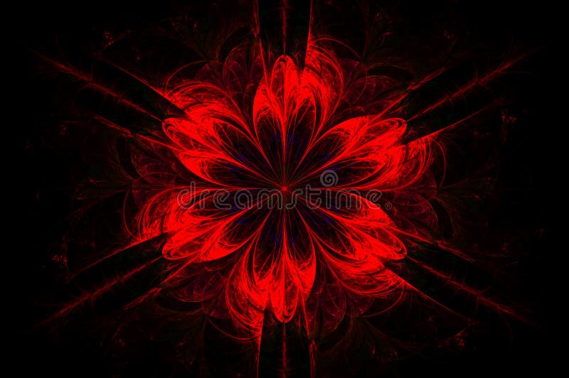 Computer Generated Abstract Illustration Beautiful Fractal Fire Flower ...
