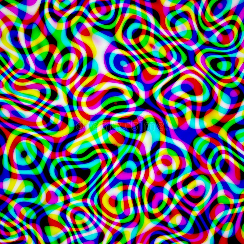 Computer Generated Abstract Multicolored Pattern on Black Background ...