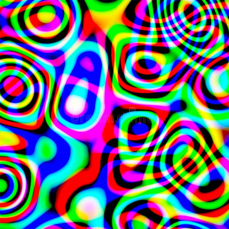 Computer Generated Abstract Multicolored Pattern on Black Background ...