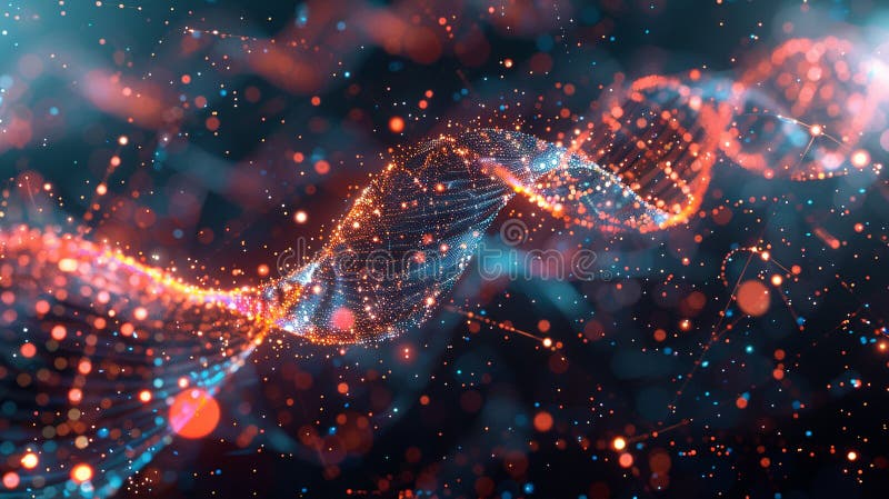 Computer-generated Abstract Structure Resembling DNA Pattern Against ...