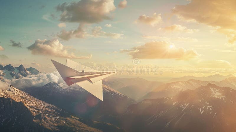 Computer Generated Airplane Flying. AI Generative Stock Illustration ...