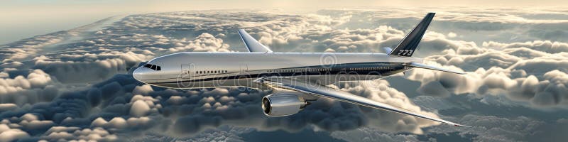 Computer Generated Airplane Flying. AI Generative Stock Illustration ...