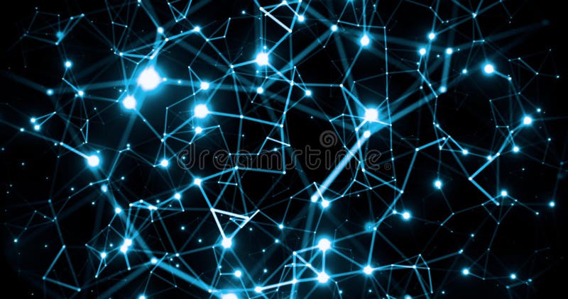 Computer-generated Animation of Blue Abstract Geometric Shapes on a ...