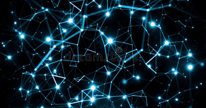 Computer-generated Animation of Blue Abstract Geometric Shapes on a ...