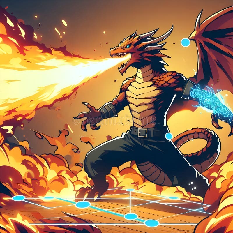 Dragonoid - Anime Game Character Stock Illustration - Illustration of ...
