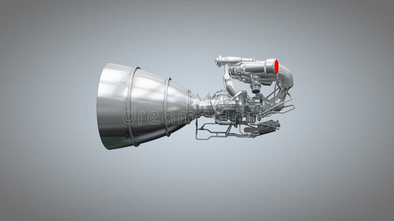 Artist Concept Rendering Rocket Engine Model. Stock Video - Video of ...