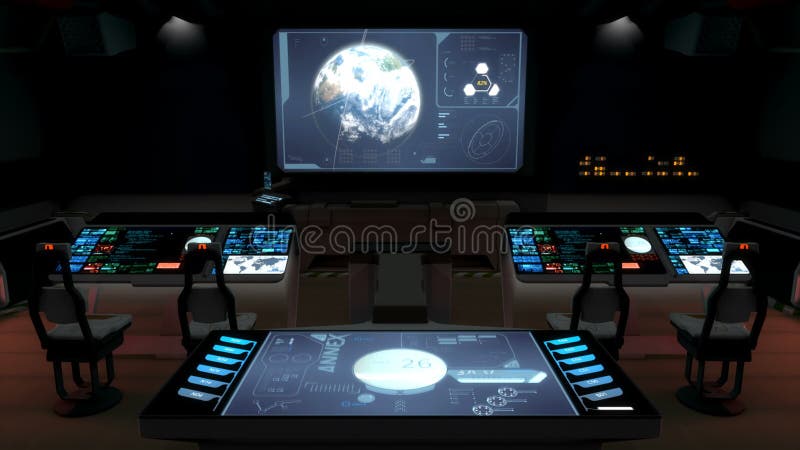 Futuristic Science Fiction Command Center V2. Stock Video - Video of ...