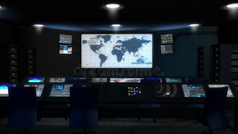 High-tech Command Center Room. Stock Footage - Video of safety, office ...