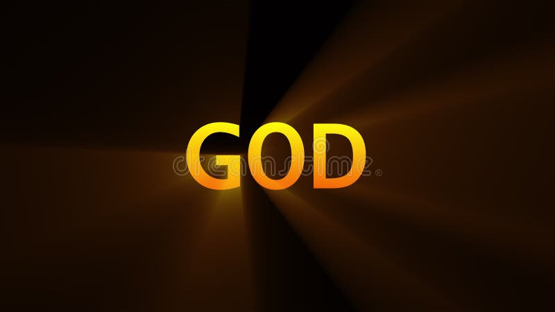 Computer Generated Background With Golden Banner GOD. 3d Rendering Of ...