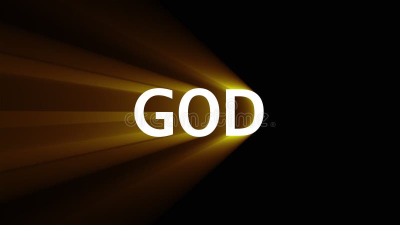 Computer Generated Background with Golden Banner GOD. 3d Rendering of ...