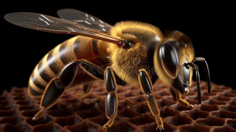 Computer-generated Bee on Honeycomb Stock Image - Image of ...