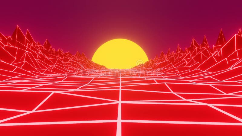 Computer Generated Binary Code Landscape Big Data Binary Code Wireframe Landscape