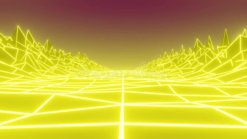 Computer Generated Binary Code Landscape Big Data Binary Code Wireframe Landscape