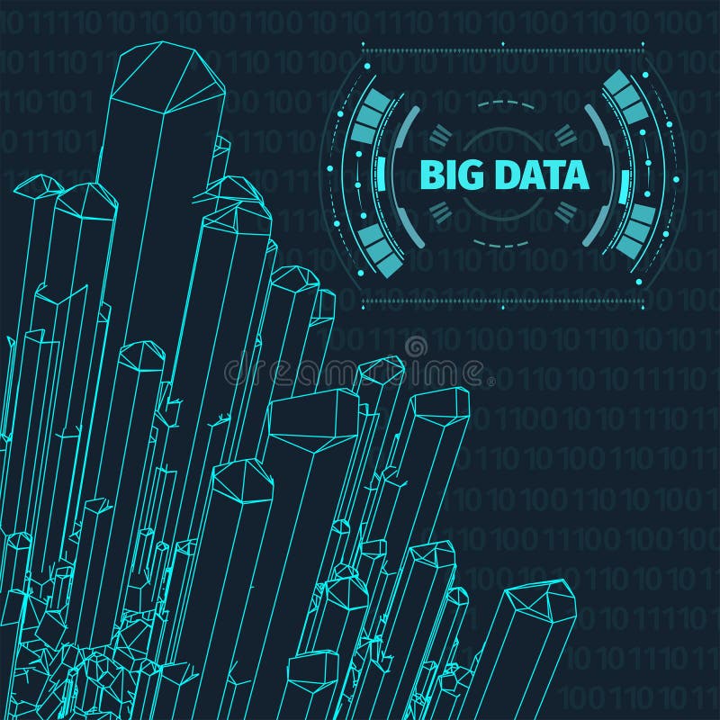 Computer Generated Binary Code Landscape on Black Background . Big Data . Binary Code ...