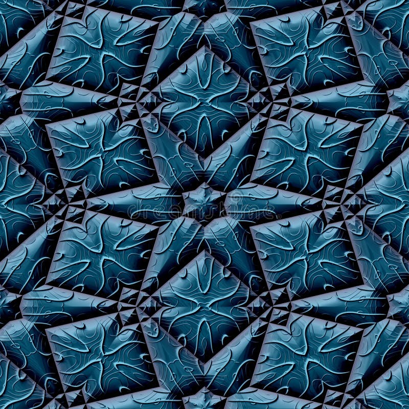 Blue Seamless Mayan Texture Stock Illustration - Illustration of ...