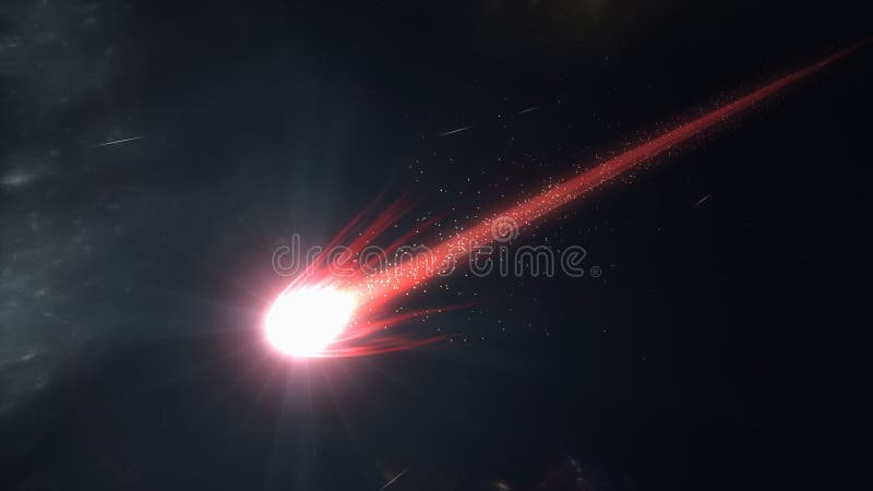 Bright red comet animation stock footage. Video of rock - 204062402