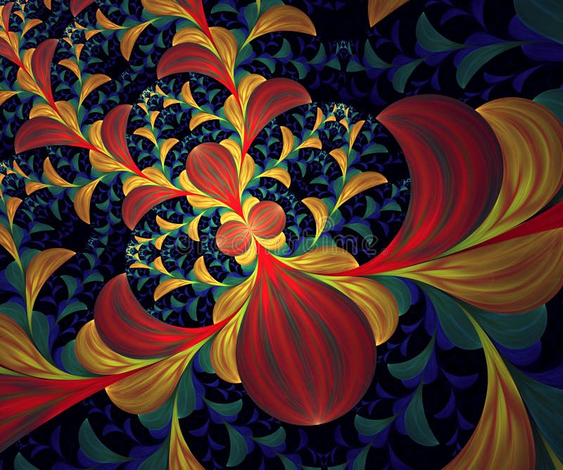 Computer Generated Colorful Computed Fractal Artwork Stock Illustration ...