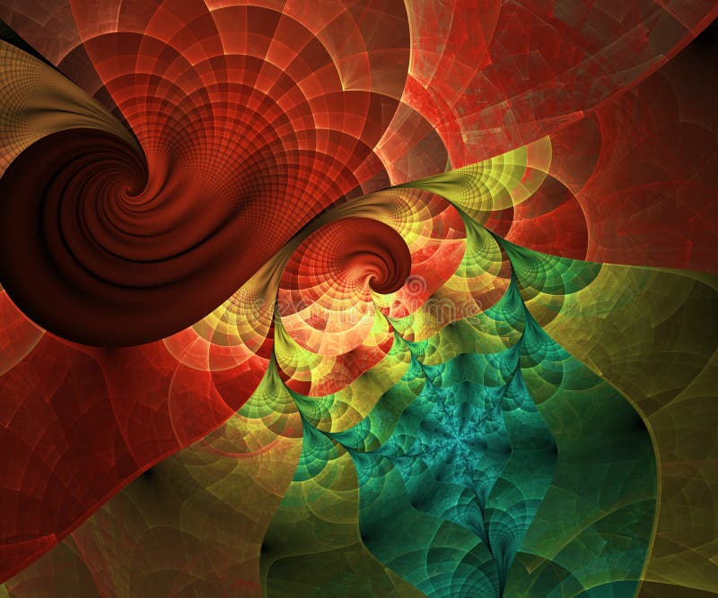 Computer Generated Colorful Computed Fractal Artwork Stock Illustration ...