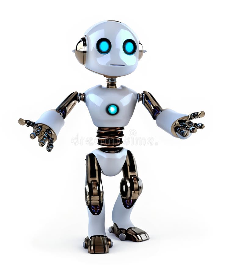 Computer Generated Cutout Object Shot of a Robot Isolated on White ...